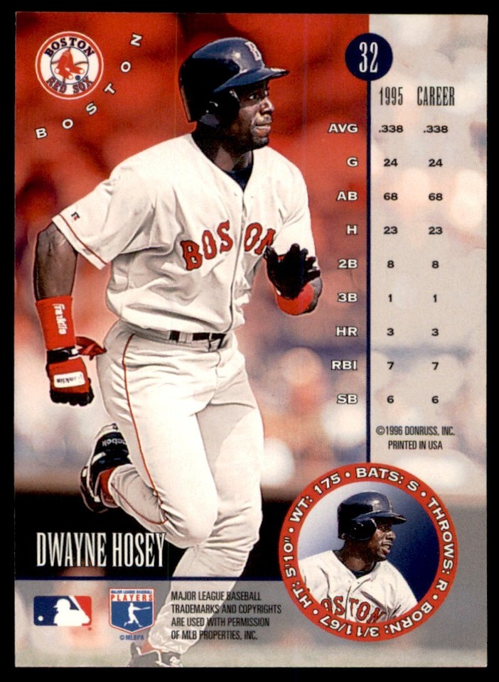 1996 LEAF DWAYNE HOSEY BOSTON RED SOX #32 | eBay