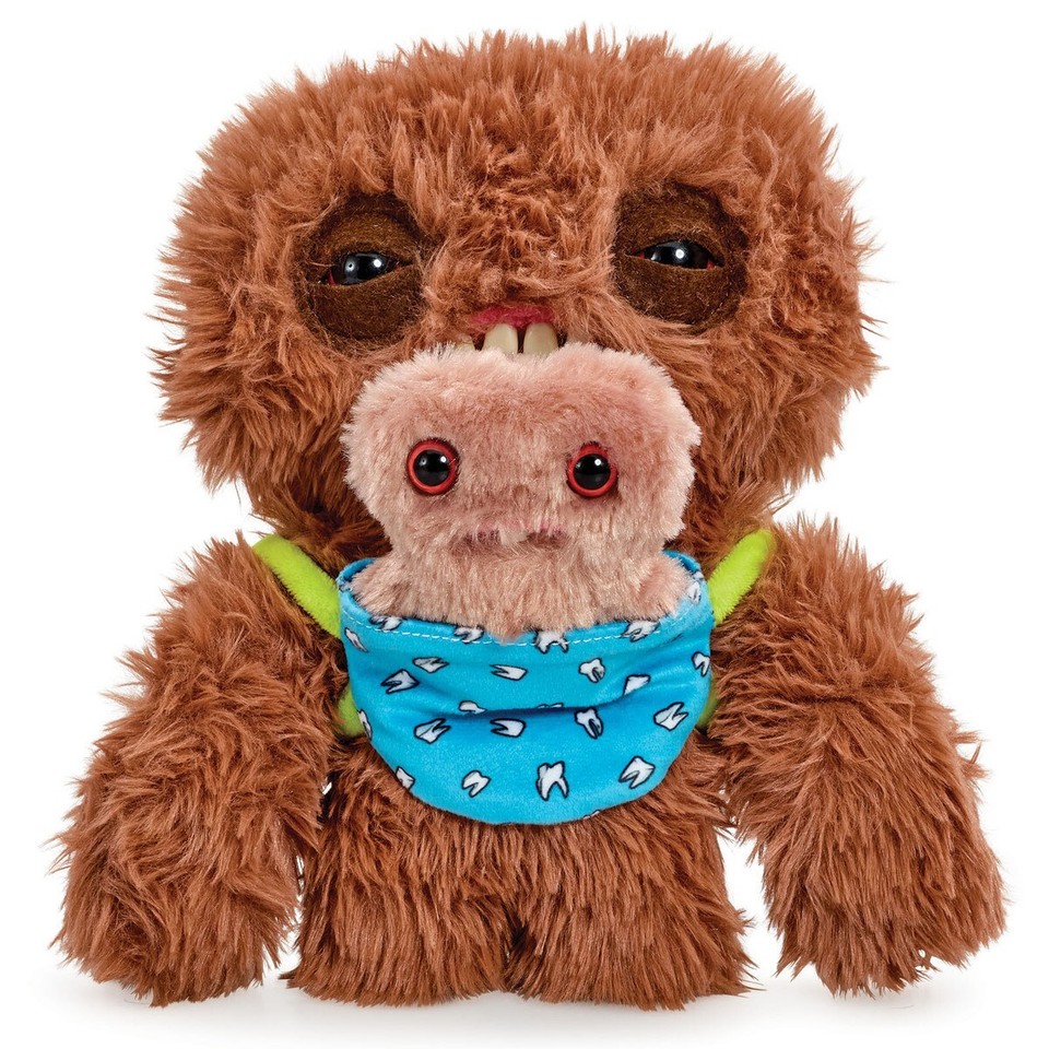 FUGGLER DOUBLE TROUBLE SQUIDGE BROWN WITH BABY FUNNY UGLY MONSTER NEW ...