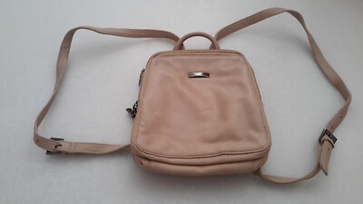 Wilson's Leather Pelle Studio Beige Leather Small Backpack Purse Pre ...