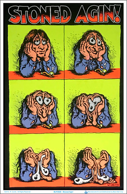 Stoned Agin' by R Crumb Blacklight Poster - Flocked - 23" x 35" | eBay