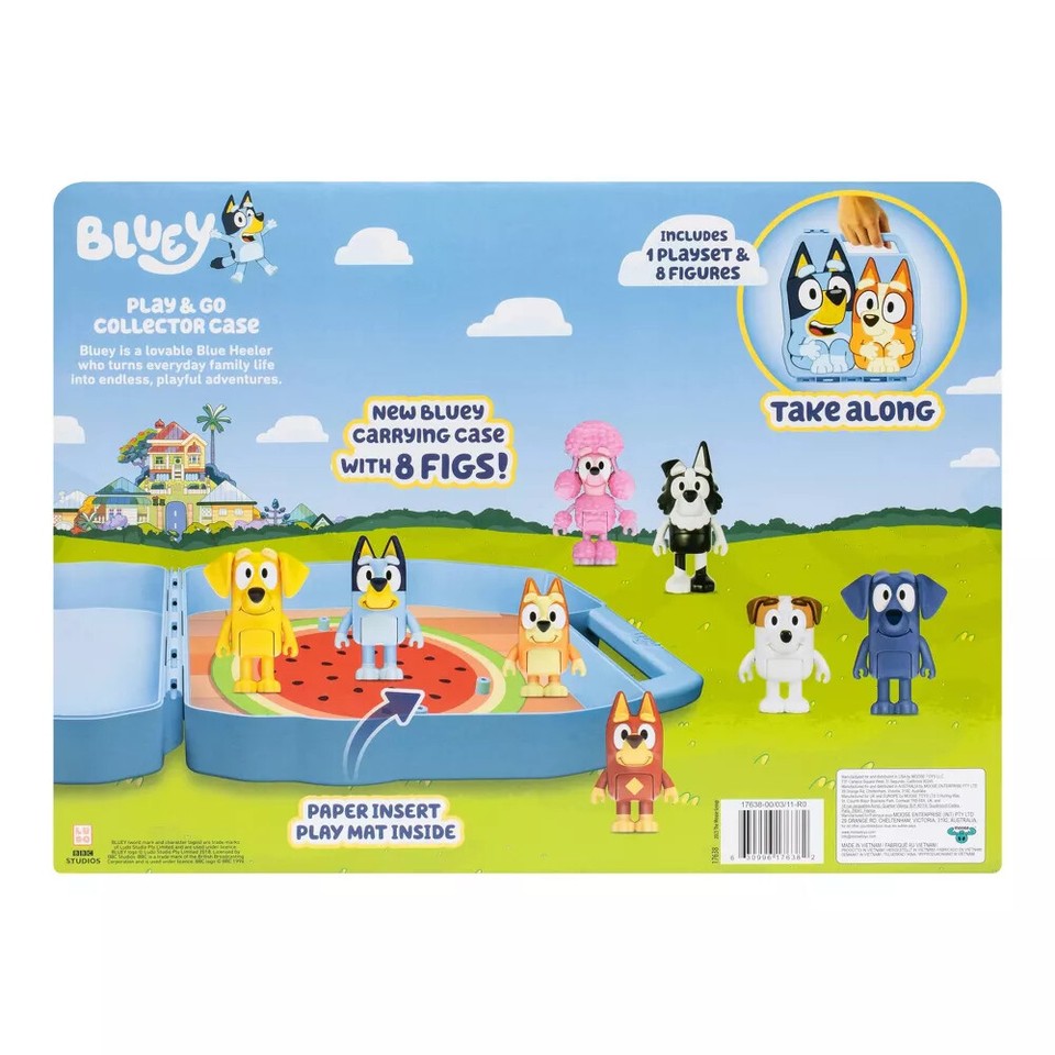 Bluey Play & Go Collector Case with Figures | eBay