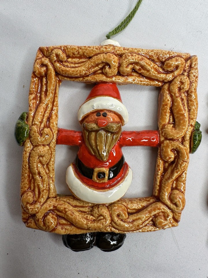 Christmas Ornaments Santa Claus Reindeers Sculptured Clay Lot 2 | eBay UK