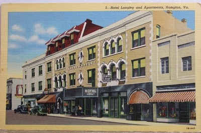 Virginia VA Hampton Hotel Langley Apartments Postcard Old Vintage Card ...