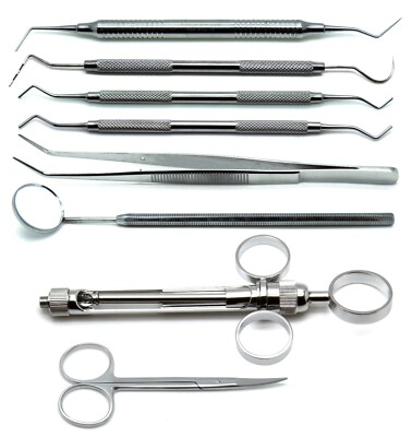 Crown Prep Set of 8 Stainless Steel Dental Premium Instruments New Tray ...