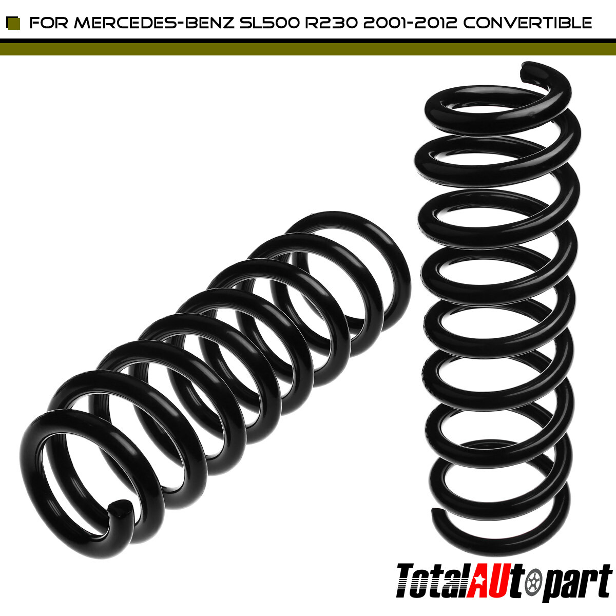 2x Front Coil Springs for Mercedes-Benz SL500 R230 01-12 Convertible ...
