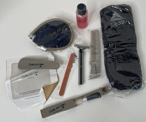 VTG Delta Airlines First Class Travel Kit Toiletry Amenity Bag Case ...