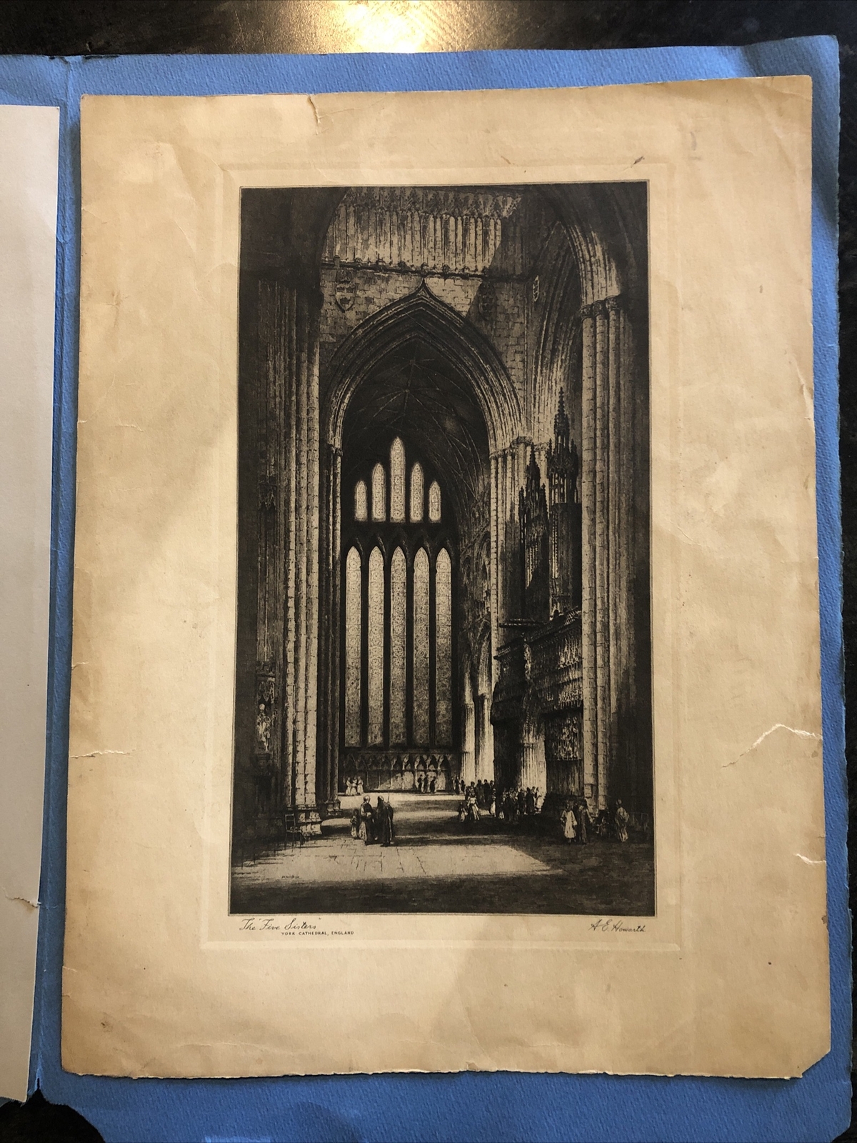 VINTAGE PRINT SAMUEL A.E. HOWARTH THE FIVE SISTERS YORK CATHEDRAL ...