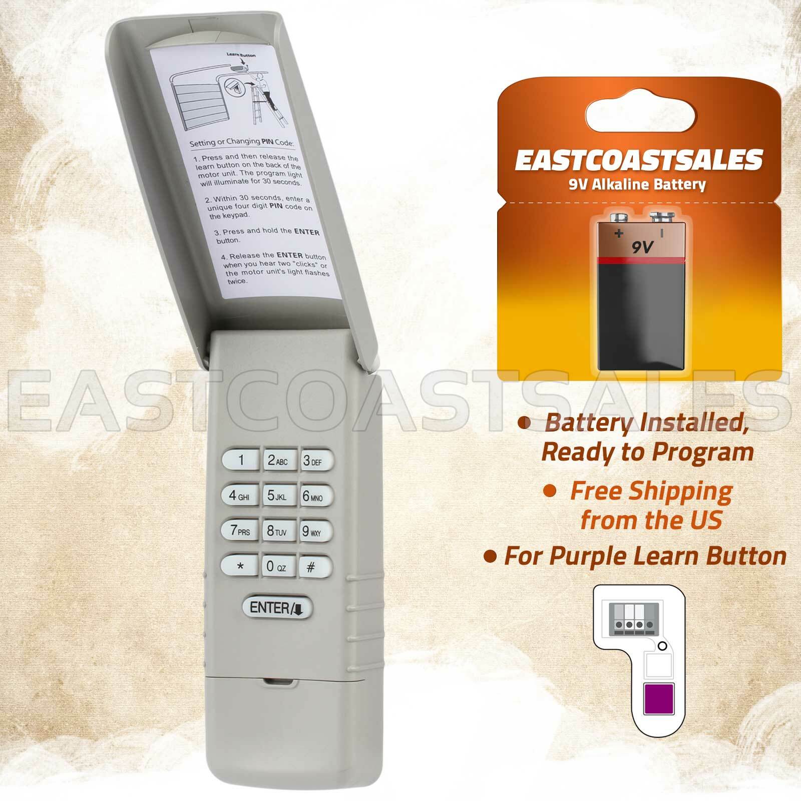 For 877MAX Liftmaster Keyless Entry Keypad 377LM 977LM Sears 315mh ...