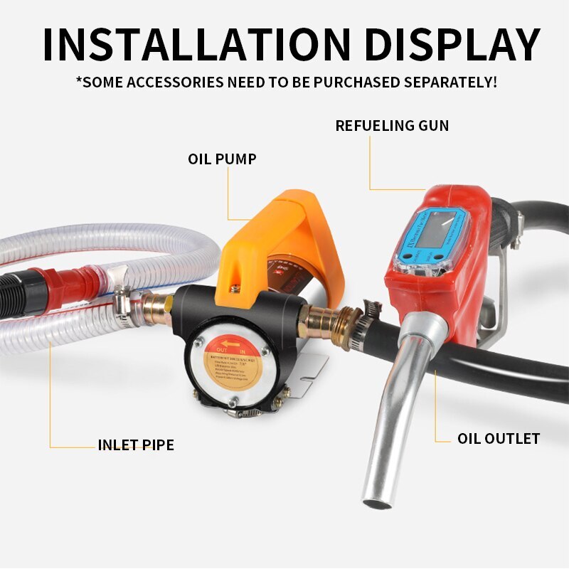 780W Electric Oil Pump 12V/24V Self-priming Pump Diesel Pump Tanker Oil ...