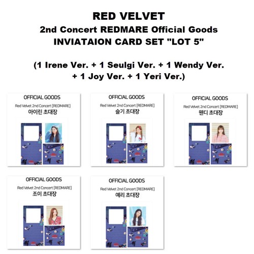 Red Velvet Official INVITATION CARD SET 2nd Concert RED MARE Goods MD ...