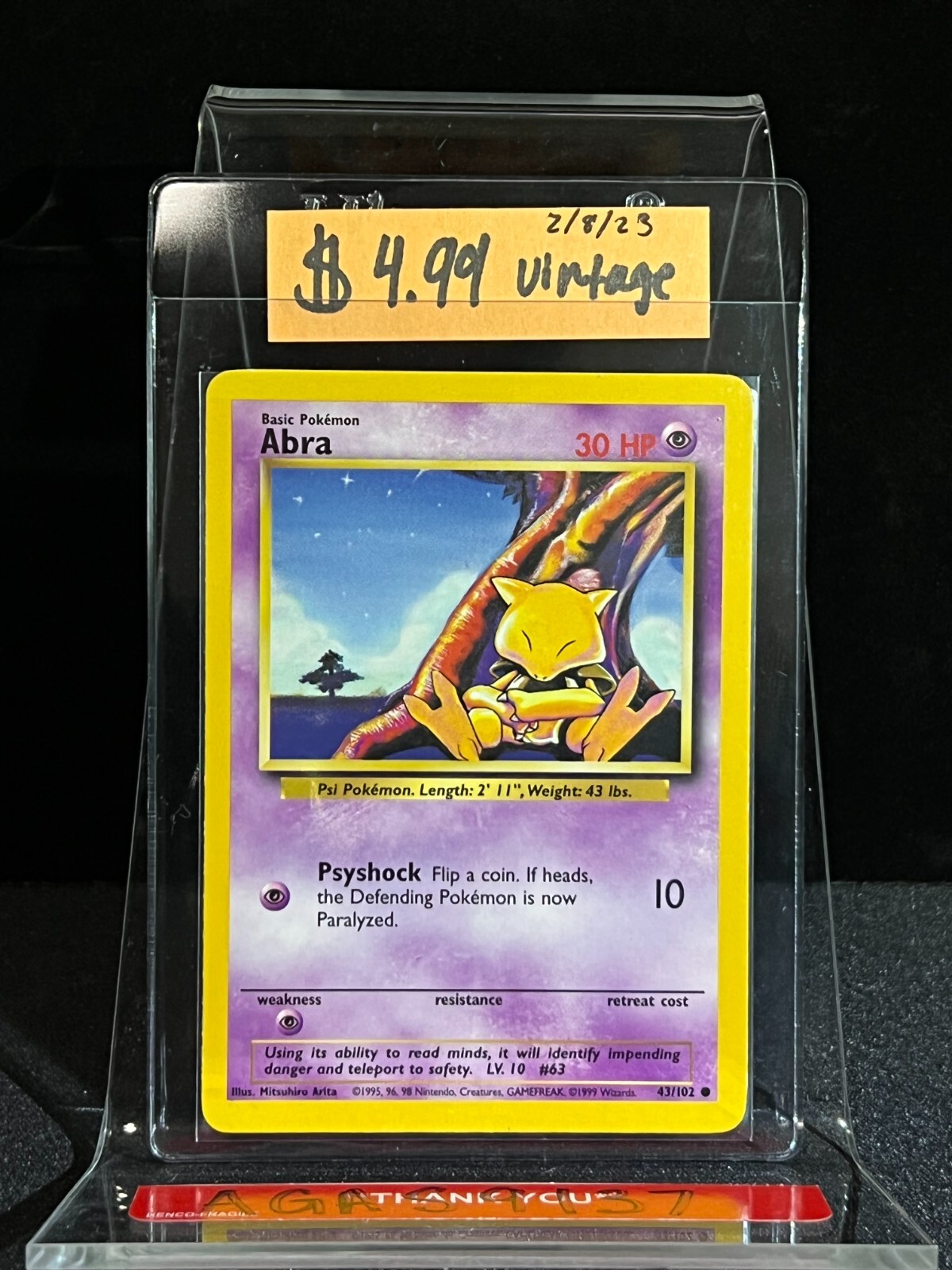 Abra 43/102 - Common 1999 English Base Set Pokemon Card !! FAST ...