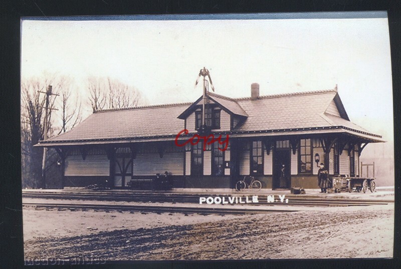 REAL PHOTO POOLVILLE NEW YORK RAILROAD DEPOT TRAIN STATION POSTCARD ...