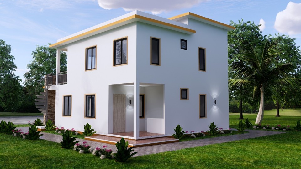 26x36 Feet House Plans 8x9 Meter 3 Bedrooms 2 Baths Terrace PDF (A4 ...