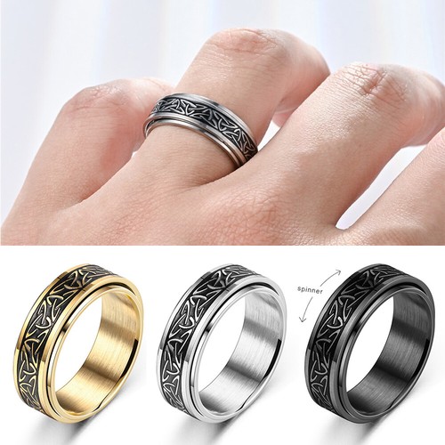 Couple Rings Finger Ring Stainless Steel Rings Rotating Rings Spinner ...