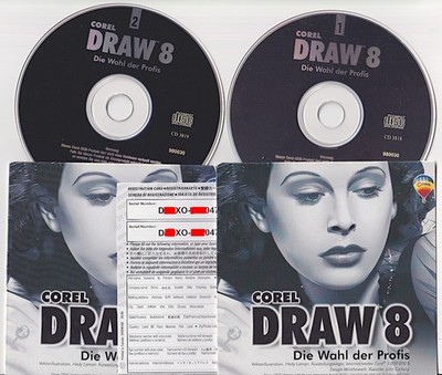 Corel Draw 8 OEM-Version ## 2CDs ## mit Registerkarte ## funktionstüchtig | eBay.de