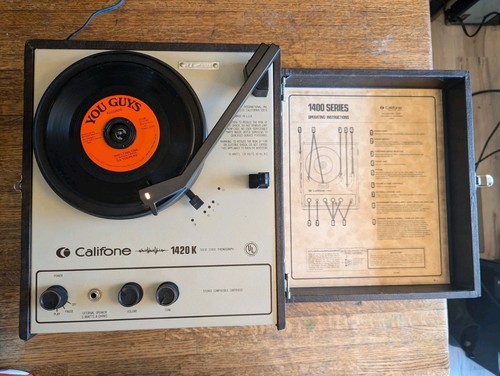 Vintage Califone 1420K Record Player Phonograph TESTED! ROCKSTEADY ...