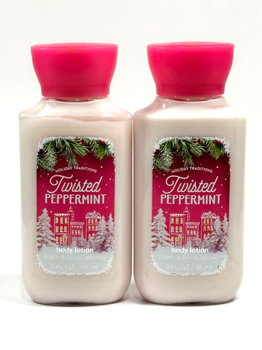 NEW 2 BATH & BODY WORKS TWISTED PEPPERMINT HAND & BODY LOTION 3 OZ ...