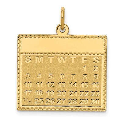 14K Yellow Gold Friday the First Day Calendar Pendant | eBay