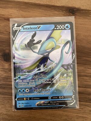 Inteleon V RARE HOLO FULL ART Pokemon Card SWSH Black Star Promos Promo ...