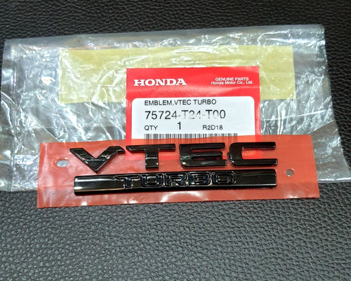 VTEC TURBO BLACK GLOSSY LOGO EMBLEM BADGE FOR REAR HONDA CIVIC FE 2021 ...