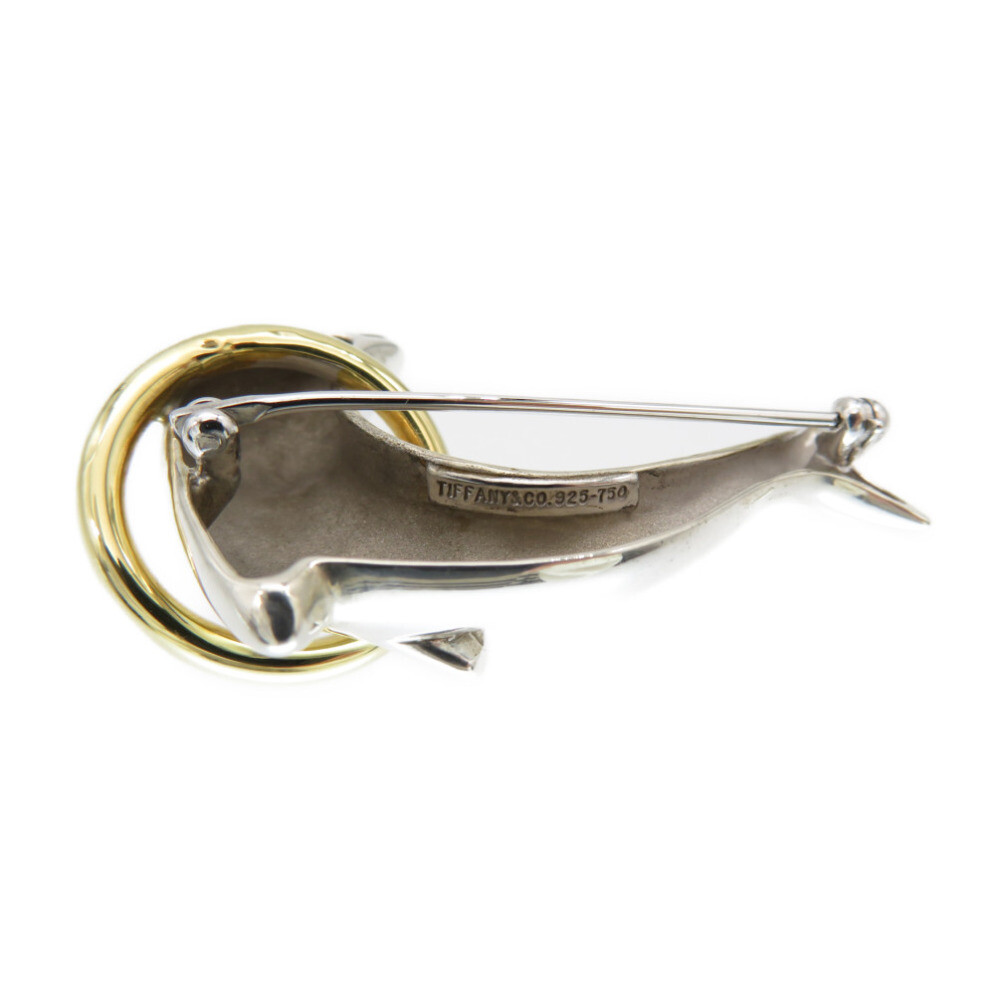 AUTHENTIC TIFFANY&Co. Dolphin Brooch Silver925/K18 Ye… - Gem