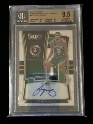 2017-18 Select Jayson Tatum Rookie Jersey Auto RC #/199 BGS 9.5 GEM ...