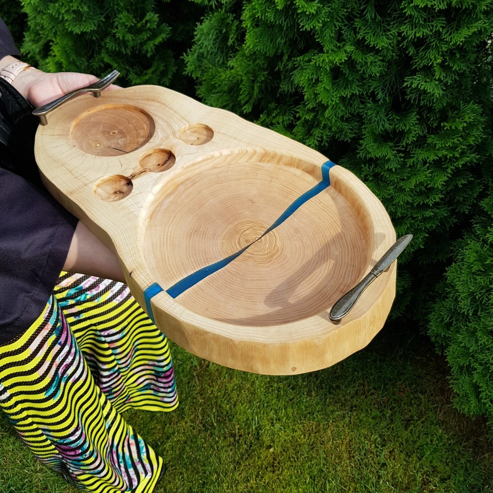 Solid ash tray for serving meat or other dishes and alcoholic beverages ...