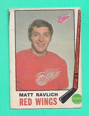 (1) MATT RAVLICH 1969-70 O-PEE-CHEE # 161 RED WINGS GOOD CARD (W9658 ...