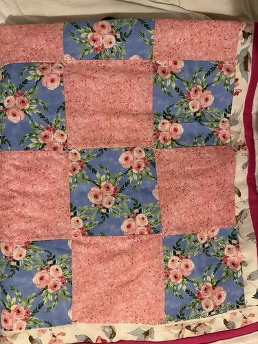 Handmade Baby Quilt 35 X 42 Pink Cotton New Beautiful | eBay