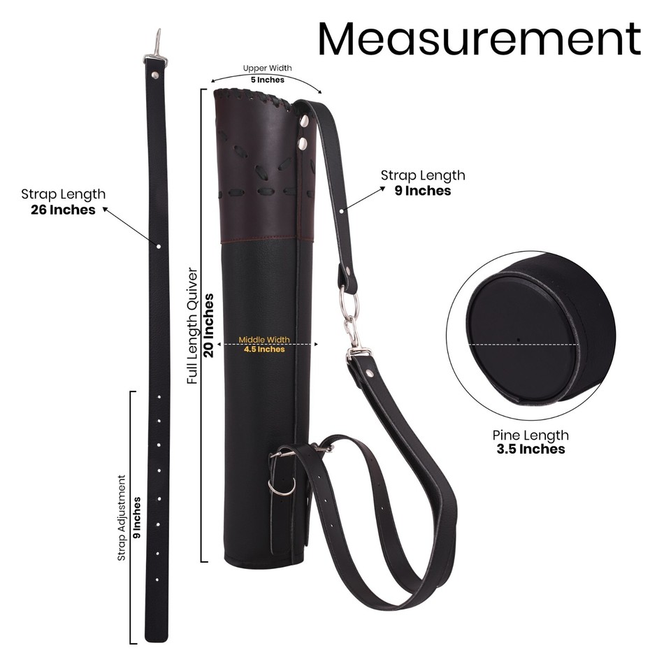 Archery Handmade Arrow Quivers Genuine Cowhide Brown Leather Quiver for ...