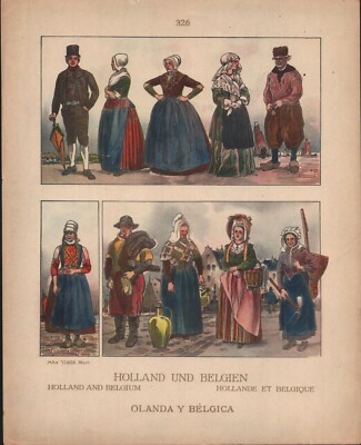 Holland and Belgium - Folk-Dress - Walcheren, Volendam -1925 Costume ...