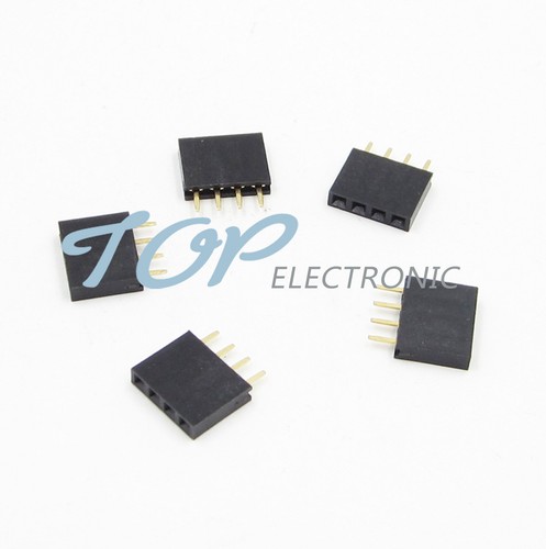 100PCS 1x4 Single Row 4 Pins Pitch 2.54mm PCB Socket Female Header | eBay
