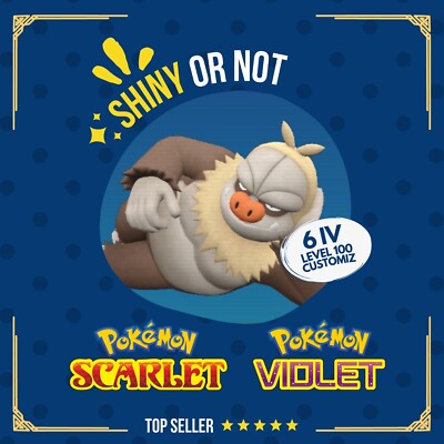 Slaking Shiny or Non 6 IV Competitive Customizable Pokémon Scarlet ...