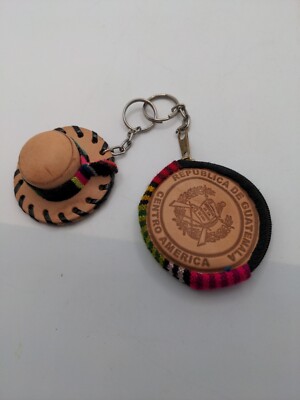 Keychain Leather Sombrero & Change Purse Guatemala | eBay
