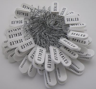 White Plastic Padlock Seal Electric Utility Meter Tag Lockout Pack of ...