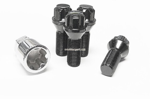 Set of 14x1.25 28mm Black Wheel Lug Bolt Locks 2014-2018 BMW 4 Series ...