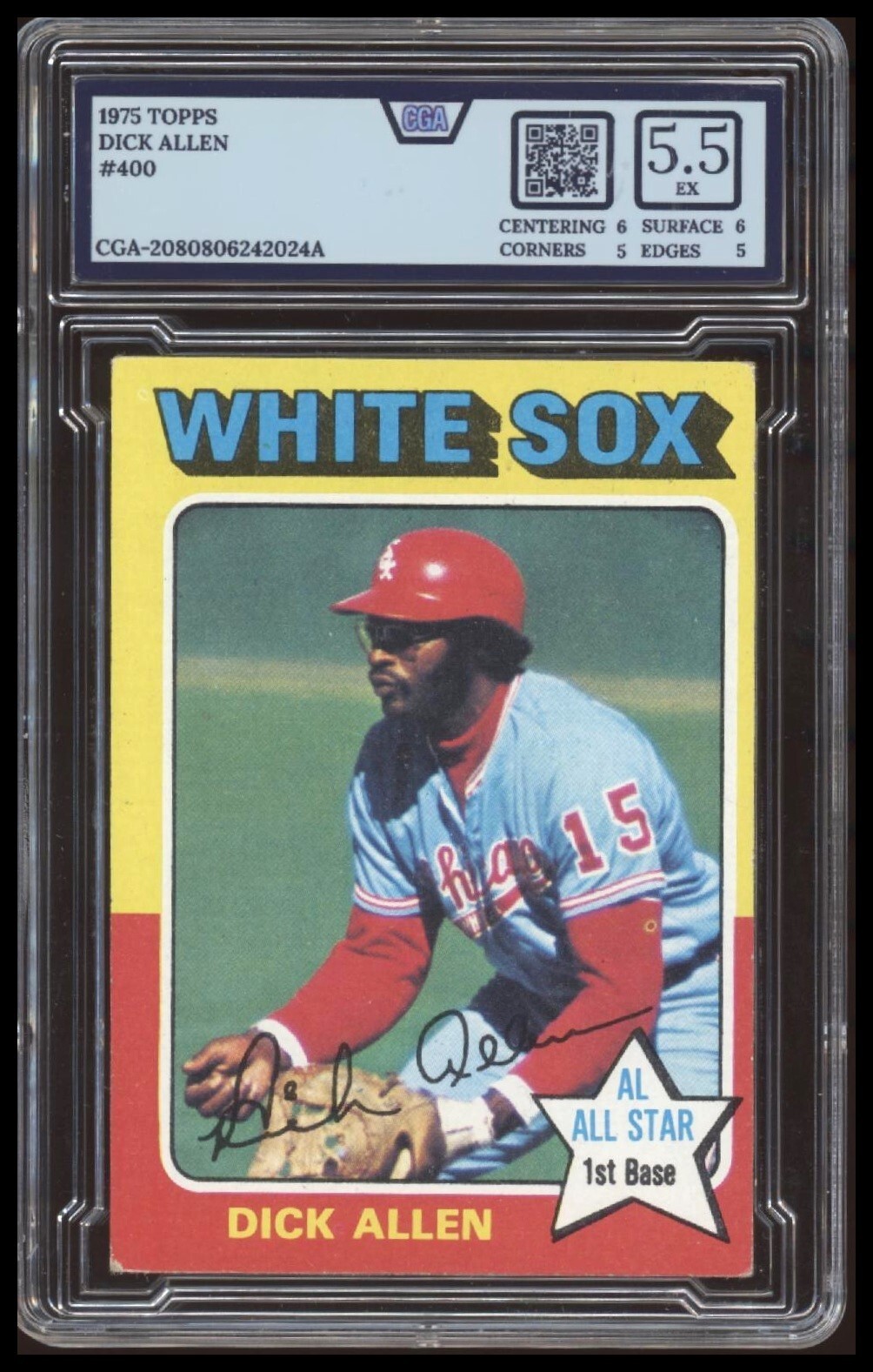 1975 Topps #400 Dick Allen Chicago White Sox CGA 5.5 | eBay