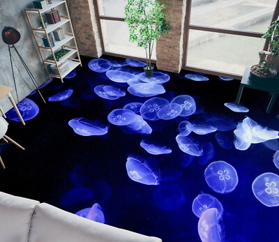 3D Blue Jellyfish 3168 Floor WallPaper Murals Wall Print Decal AU Zoe ...