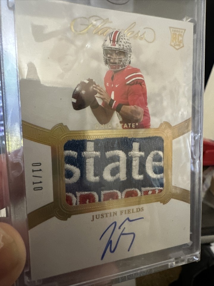 2021 Flawless JUSTIN FIELDS 3 Color Sick Patch! 1/10🔥 ROOKIE AUTO ...