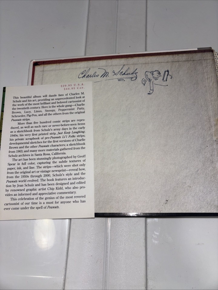 Peanuts The Art of Charles M Schultz Book 2001 Vintage Stamped Signed ...