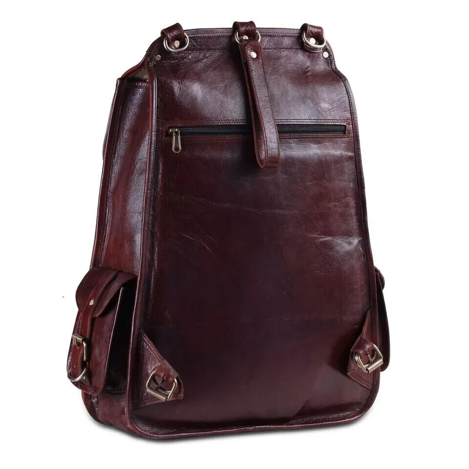 New Genuine Handmade Brown Leather Rucksack Backpack Laptop Bag | eBay