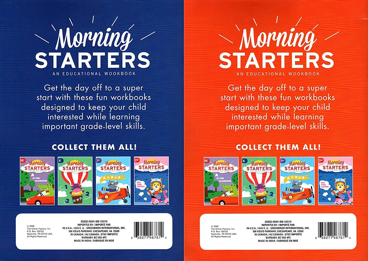 First Grade & Second Grade - Morning Starters Educational Workbooks ...