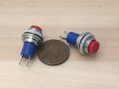 2 Pieces Red N/C 10mm NORMALLY CLOSED NC PUSH BUTTON SWITCH c19 | eBay