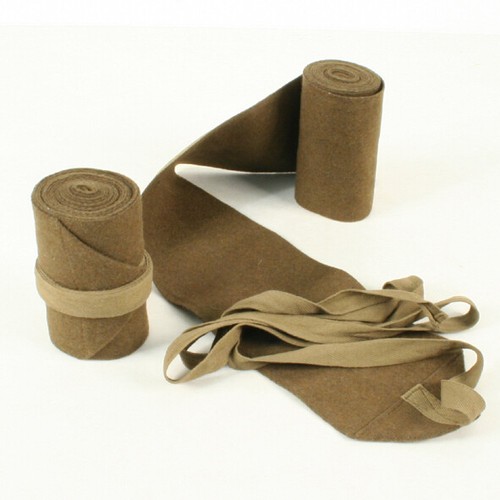 Replica WW1 British Army Puttees, Brown Woollen Long Putties BE441 ...