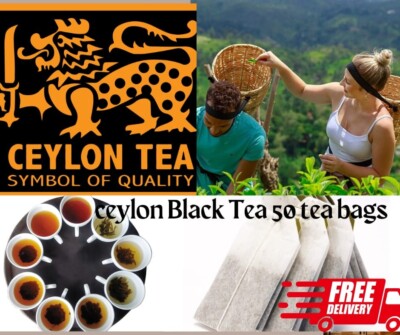 Ceylon Black Tea pure and premium Quality 50 TEA BAGS healthy drink ...