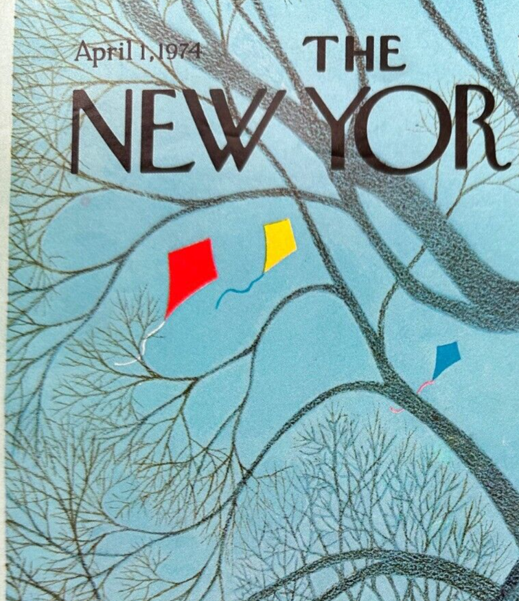 New Yorker Magazine Cover Only April 1 1974 Martin Kites, Central Park ...