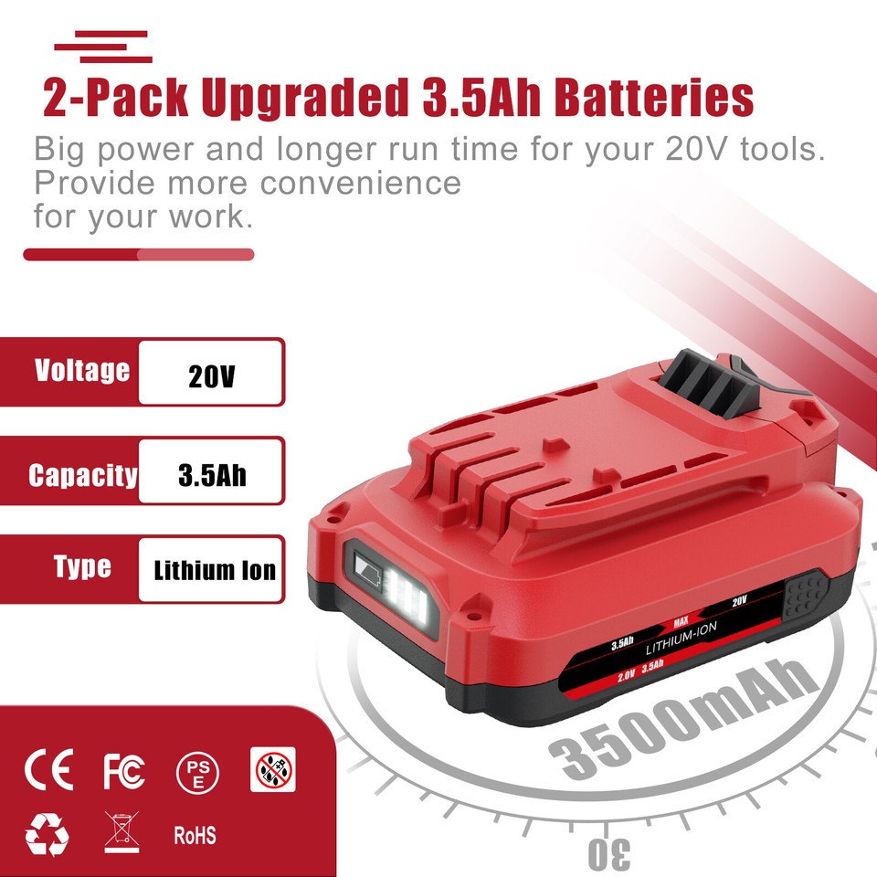 20 Volt For Craftsman V20 Battery Lithium CMCB205 CMCB204 CMCB202 ...