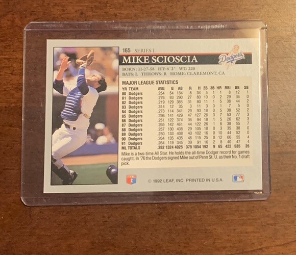 1992 Leaf Mike Scioscia #165 | eBay