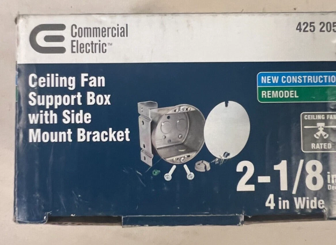 Commercial Electric Ceiling Fan Support Box With Side Mount Bracket ...