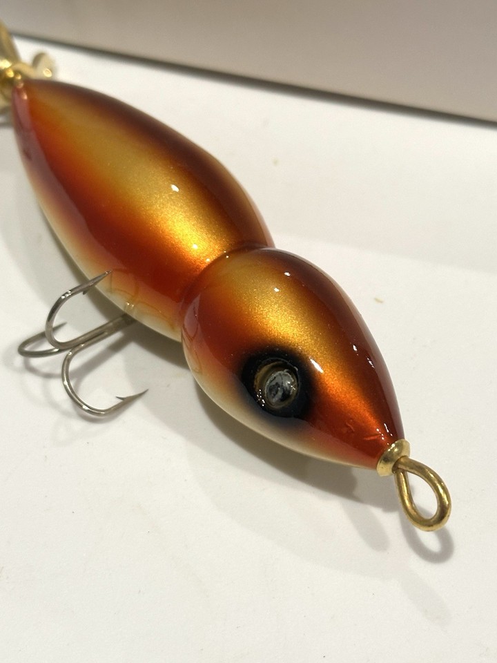 Megatech Japan Vintage Beautiful Wood fishing Lure Glass Eyes Always ...